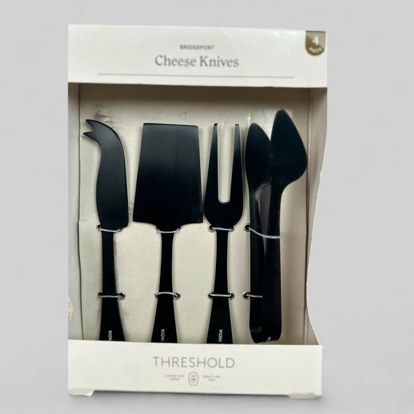 4pc Cheese Knife Set | Black | Kitchen Switchen Resale