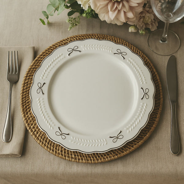 Elegant Scalloped Dinnerware Set of 8 (New) | Kitchen Switchen Resale