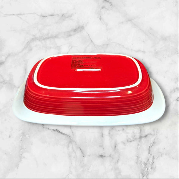 CorningWare Etch Red Baking Dish 9.5” Stoneware | Kitchen Switchen Resale
