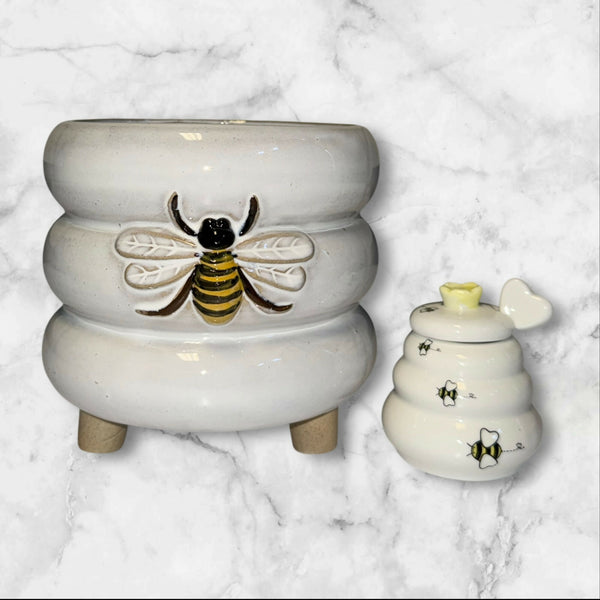 Bee Planter & Mini Honey Pot Set New | Kitchen Switchen Resale